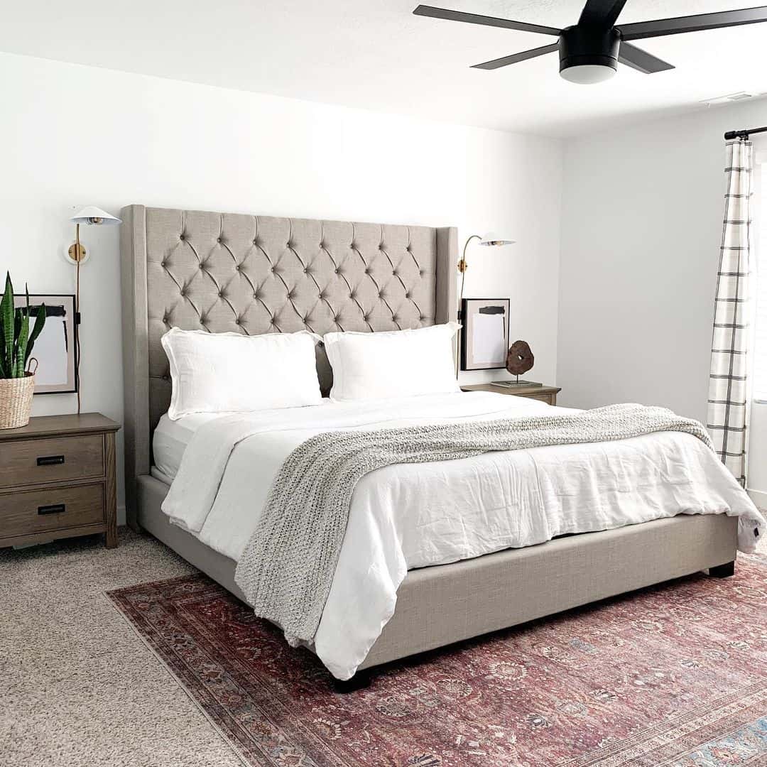 Gray Tufted Headboard in Classic Bedroom - Soul & Lane