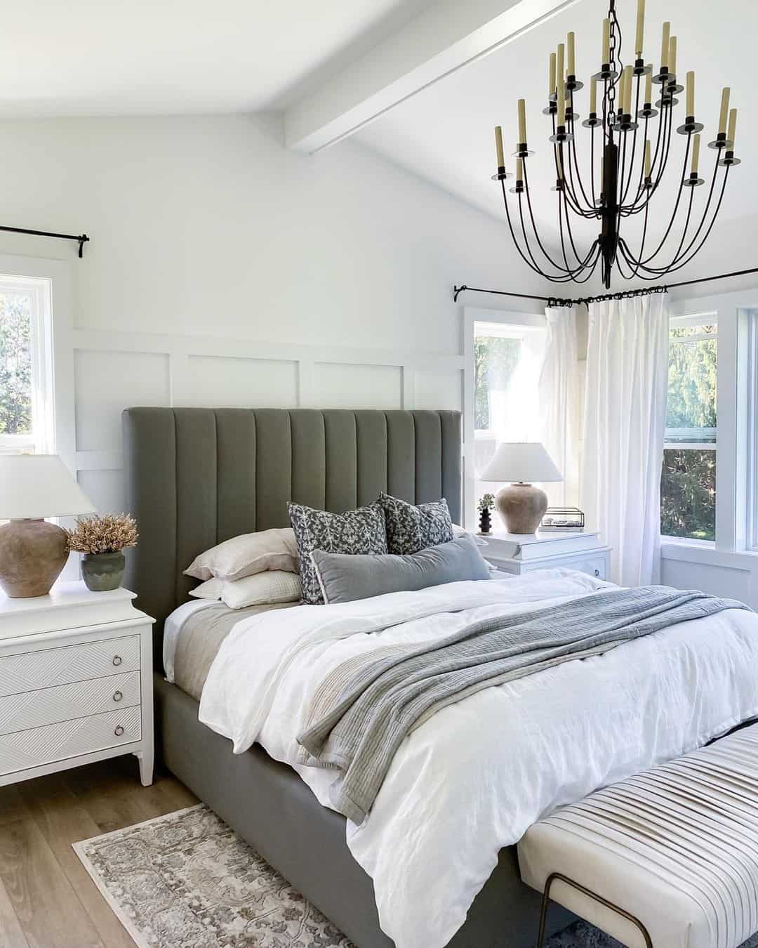 Modern Bedroom With Black Candelabra - Soul & Lane