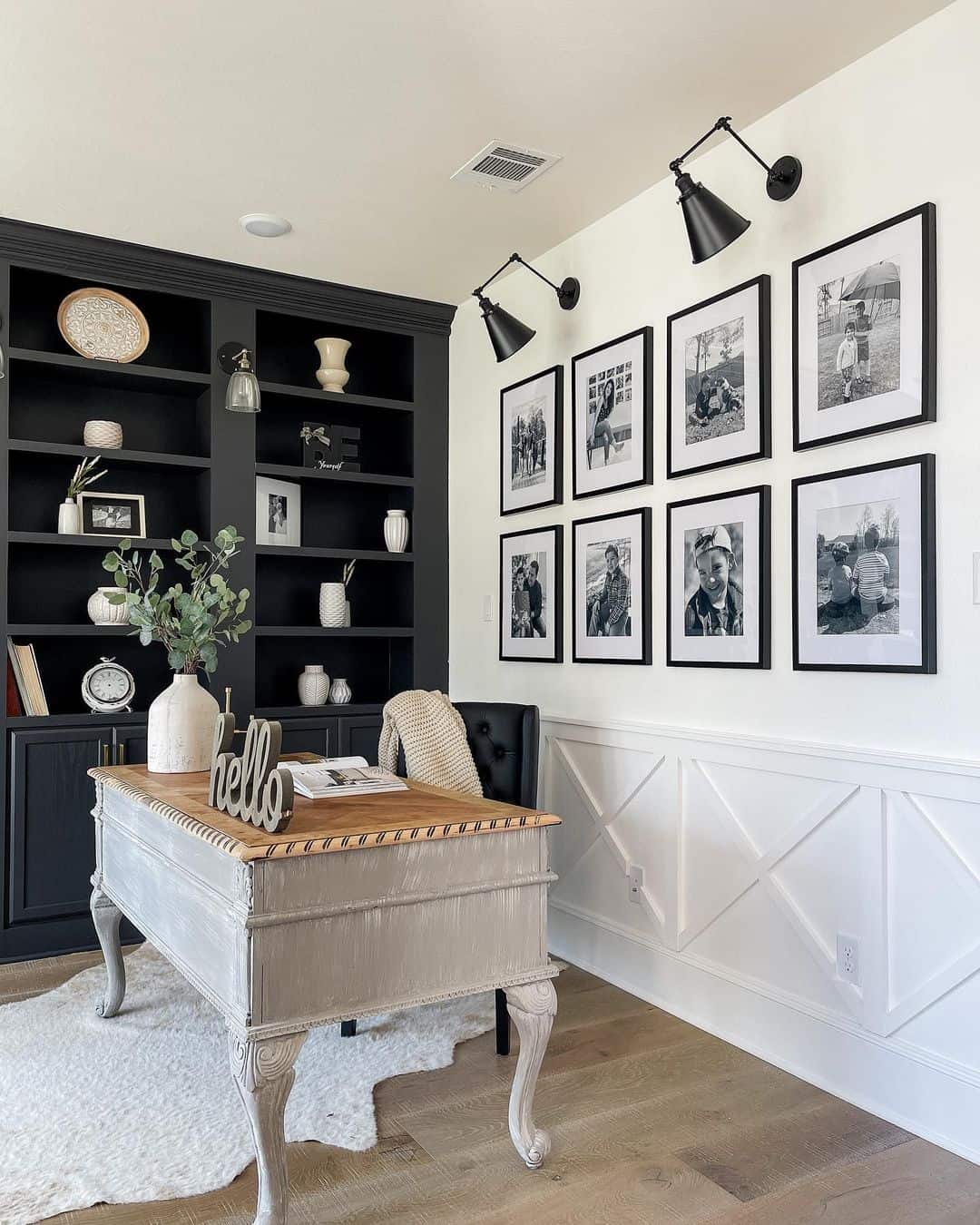 White Farmhouse Style Office Modern Farmhouse Office Featuring