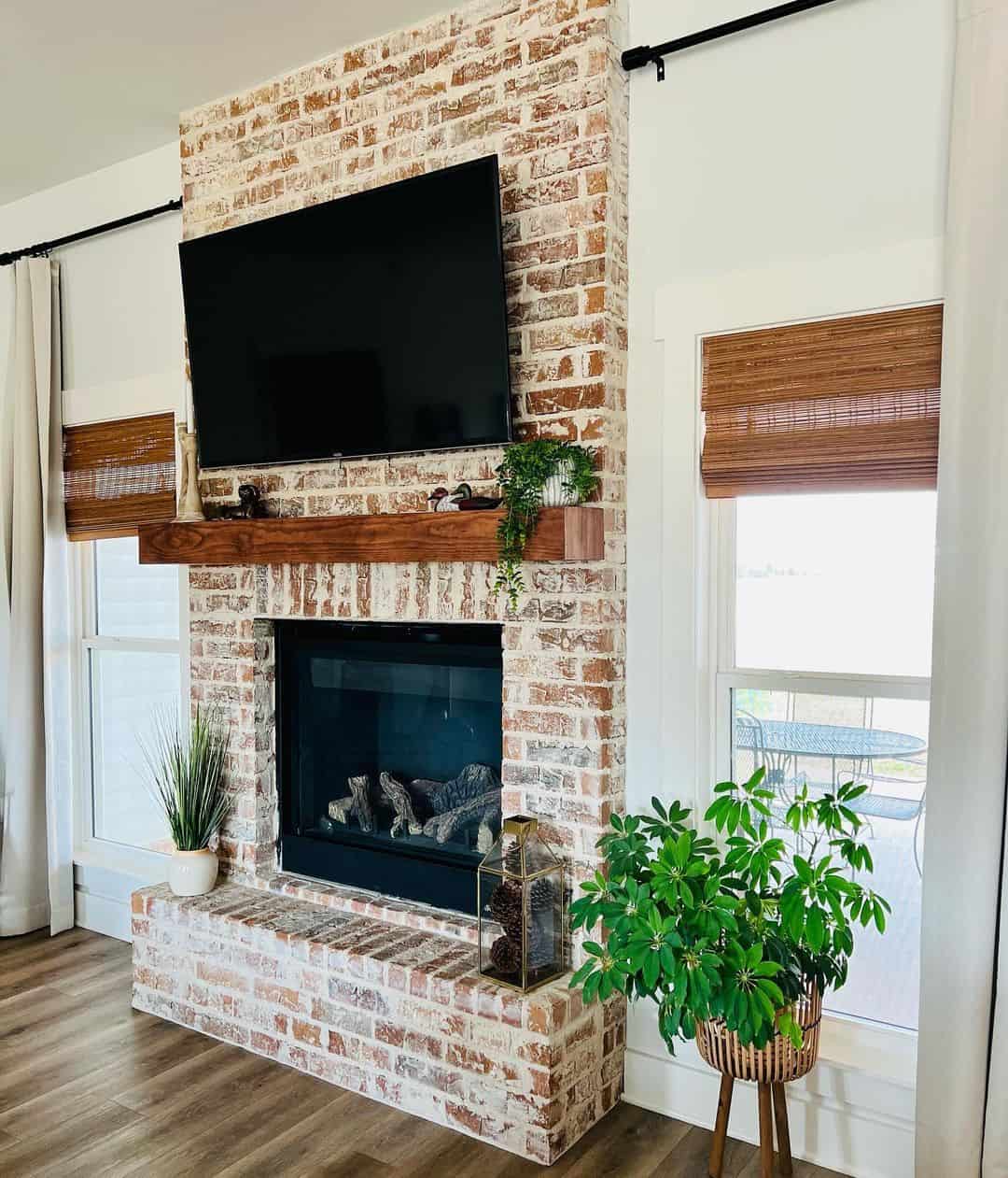 30 Timeless Wood Mantels for Brick Fireplace Designs