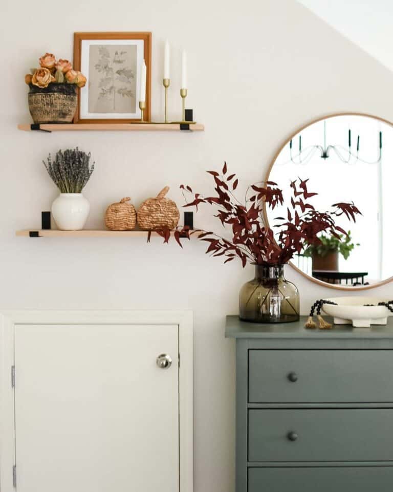 Neutral Dresser With Contemporary Purple Fall Décor - Soul & Lane