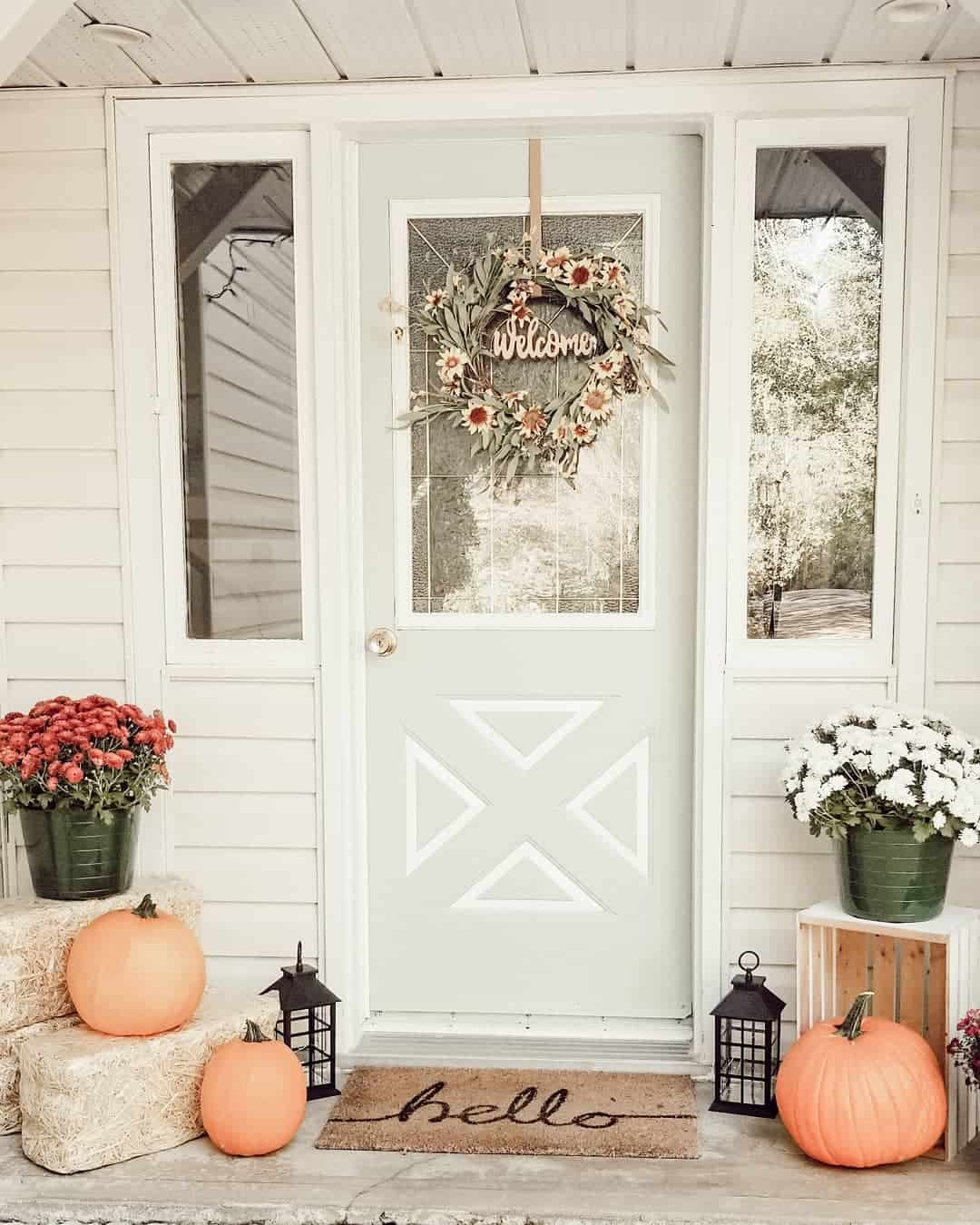 Neutral Front Door With a Pop of Fall Color - Soul & Lane