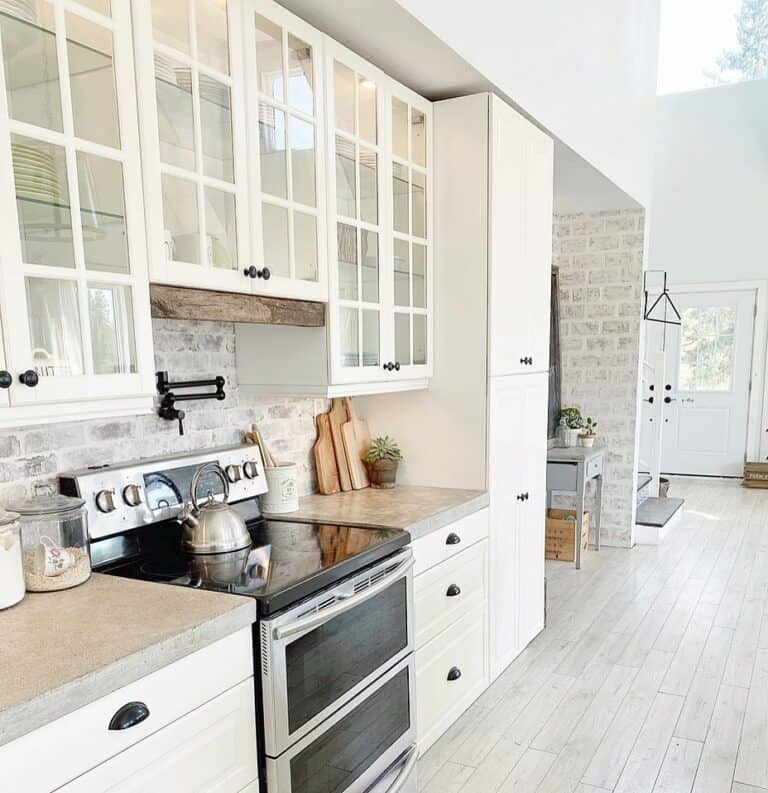 Open-concept Kitchen With Brick Backsplash - Soul & Lane
