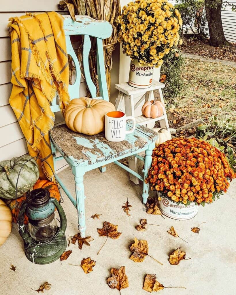 Outdoor Fall Display With Mounding Mums - Soul & Lane