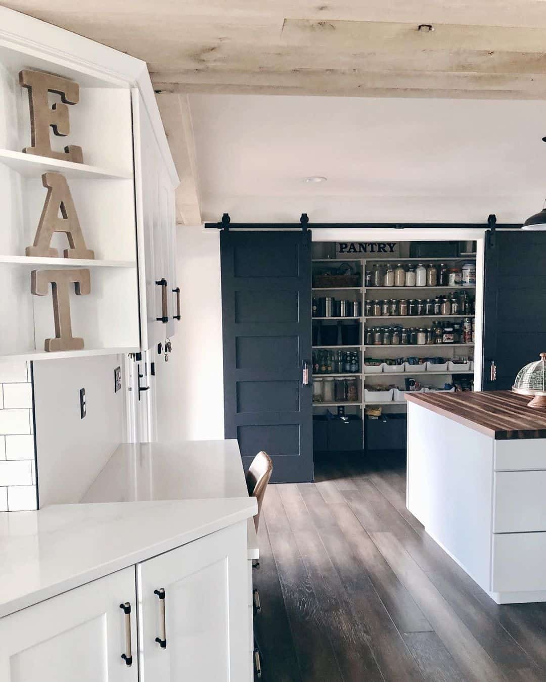 Pantry With Black Double Barn Doors Soul And Lane
