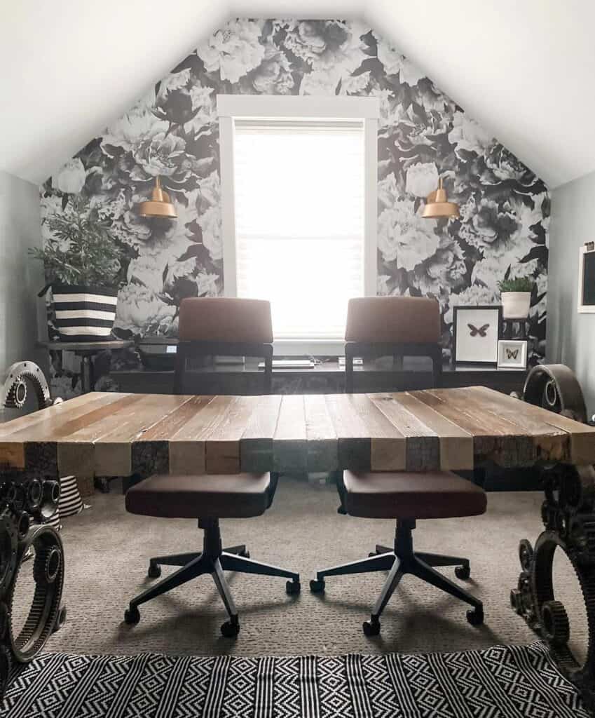 Patterned Office Rug and Wall - Soul & Lane