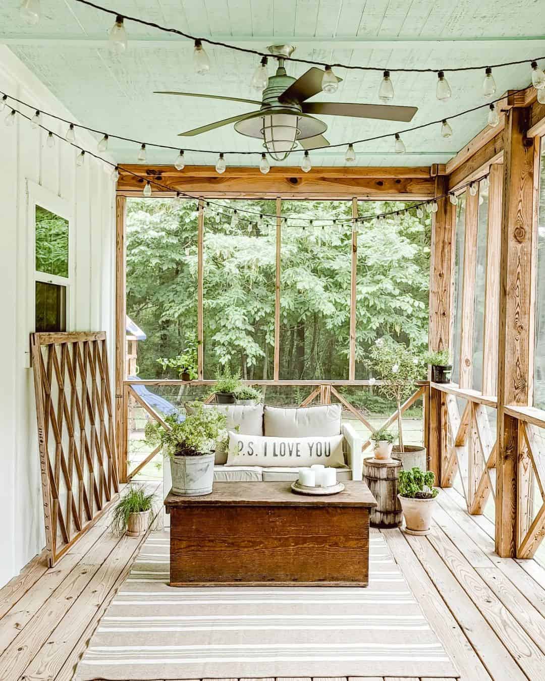 Rustic Porch Décor Enclosed by Wooden Beams - Soul & Lane