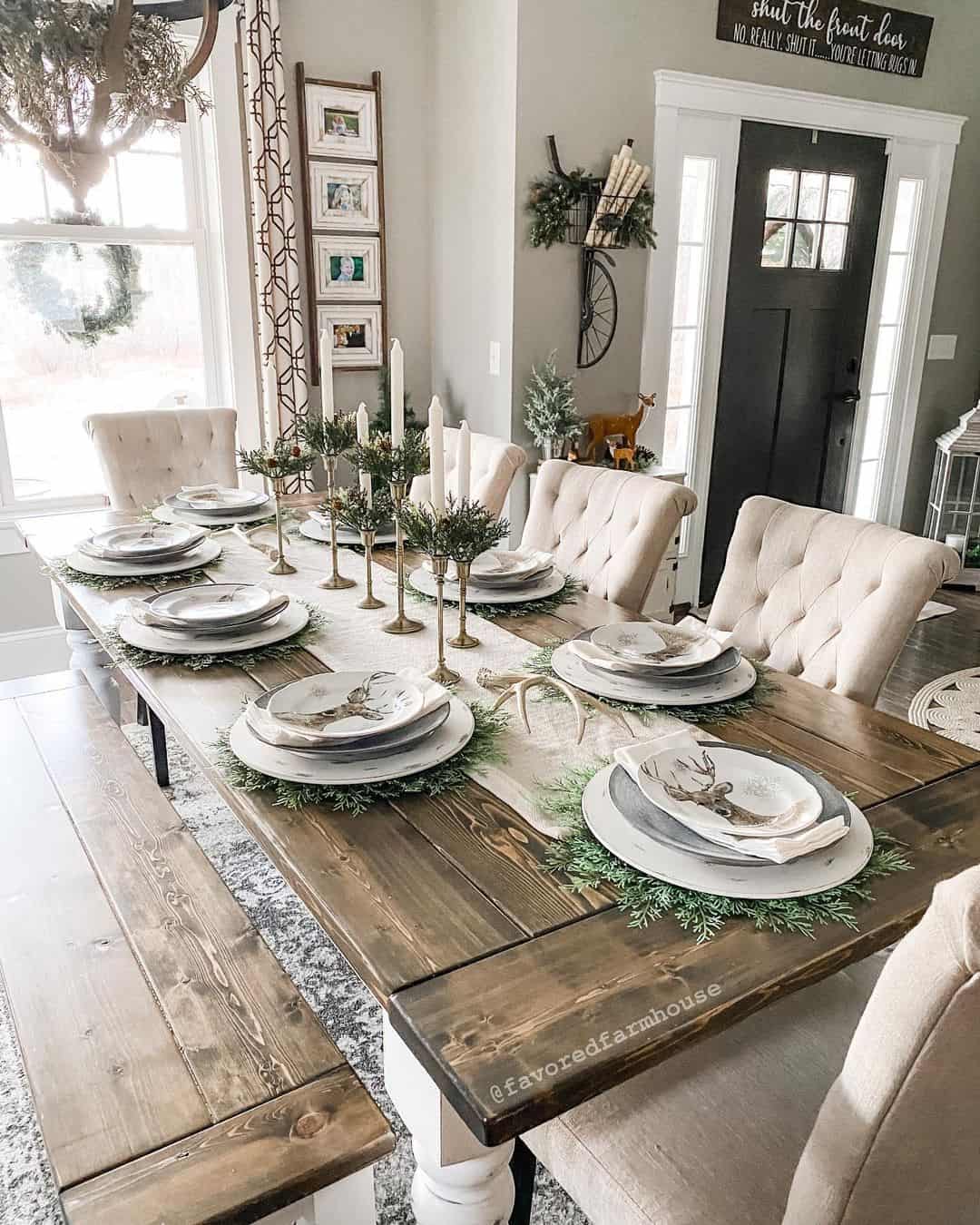 Rustic-themed Winter Dining Room - Soul & Lane