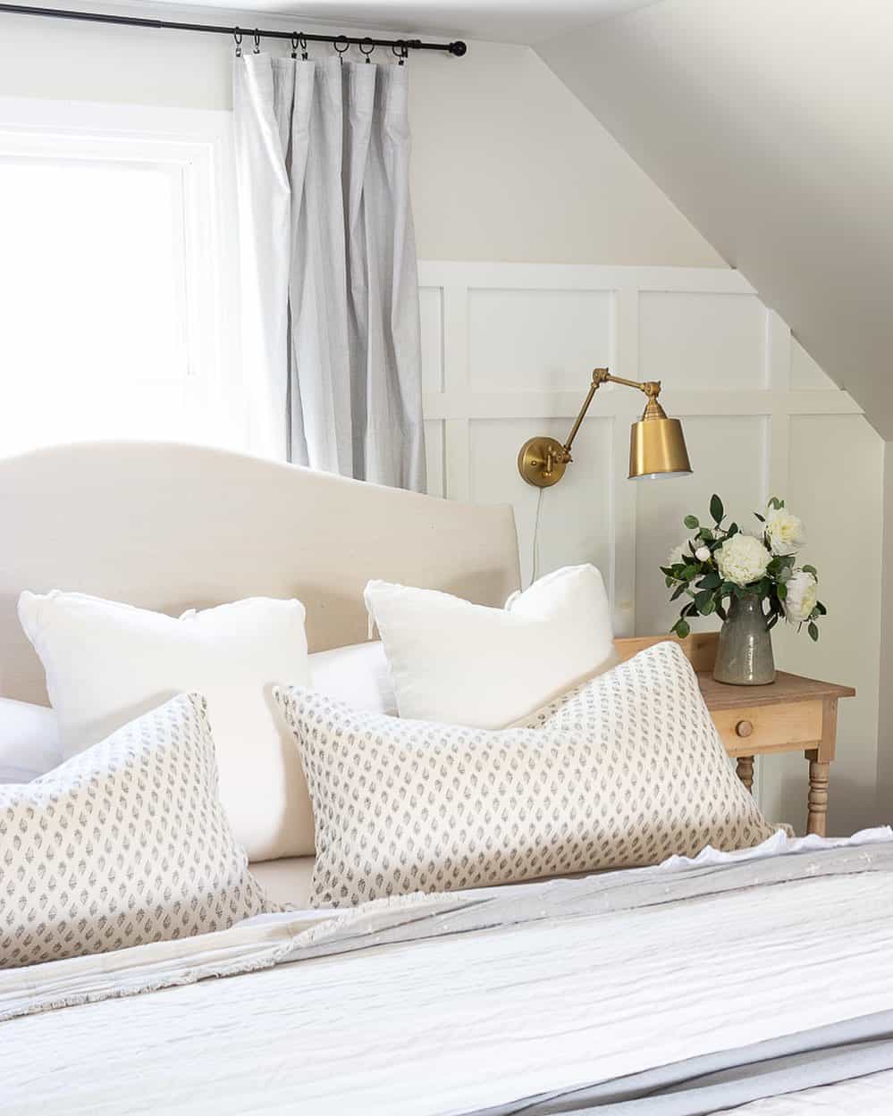 White Wainscoting Bedroom Around Windows - Soul & Lane