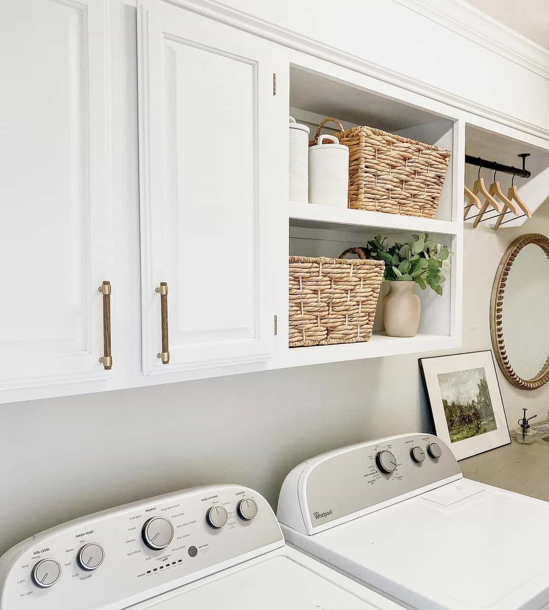 Wicker Baskets on Open White Shelves - Soul & Lane