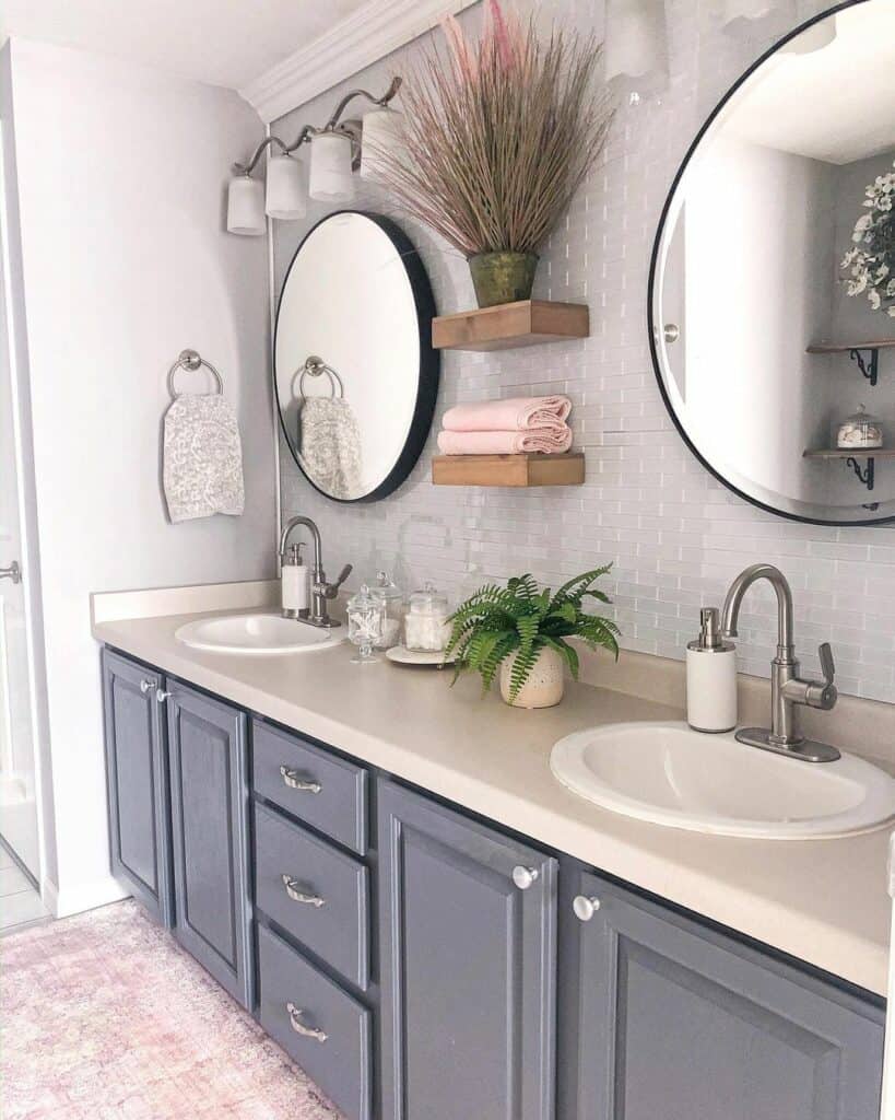 Boho Double Vanity With Pink Accents - Soul & Lane
