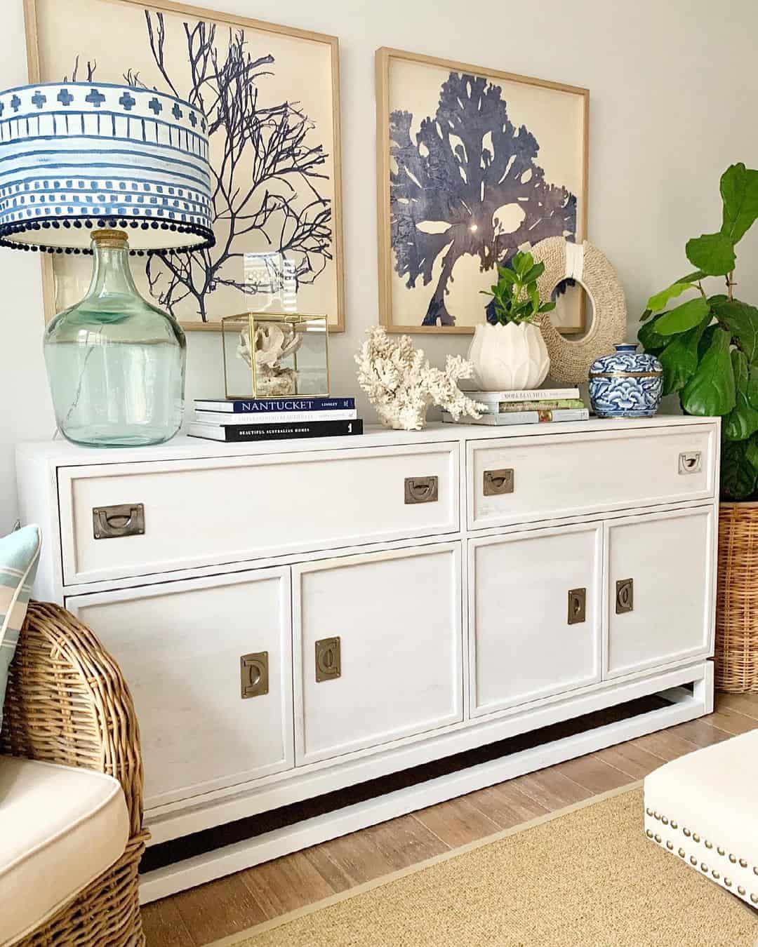 Coastal Aesthetic on White Console Table - Soul & Lane