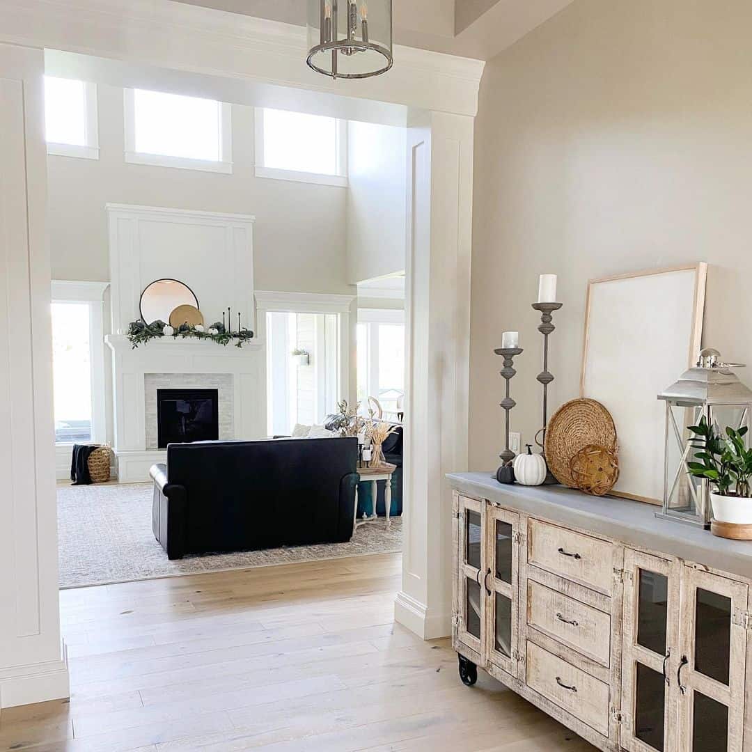 Entryway With Rustic, Two-toned Farmhouse Sideboard - Soul & Lane