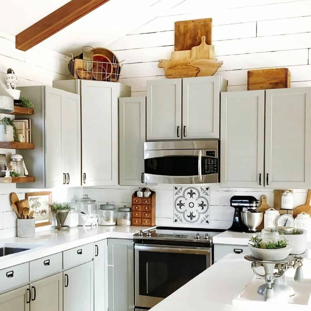 Farmhouse Kitchen With Over the Range Microwave - Soul & Lane