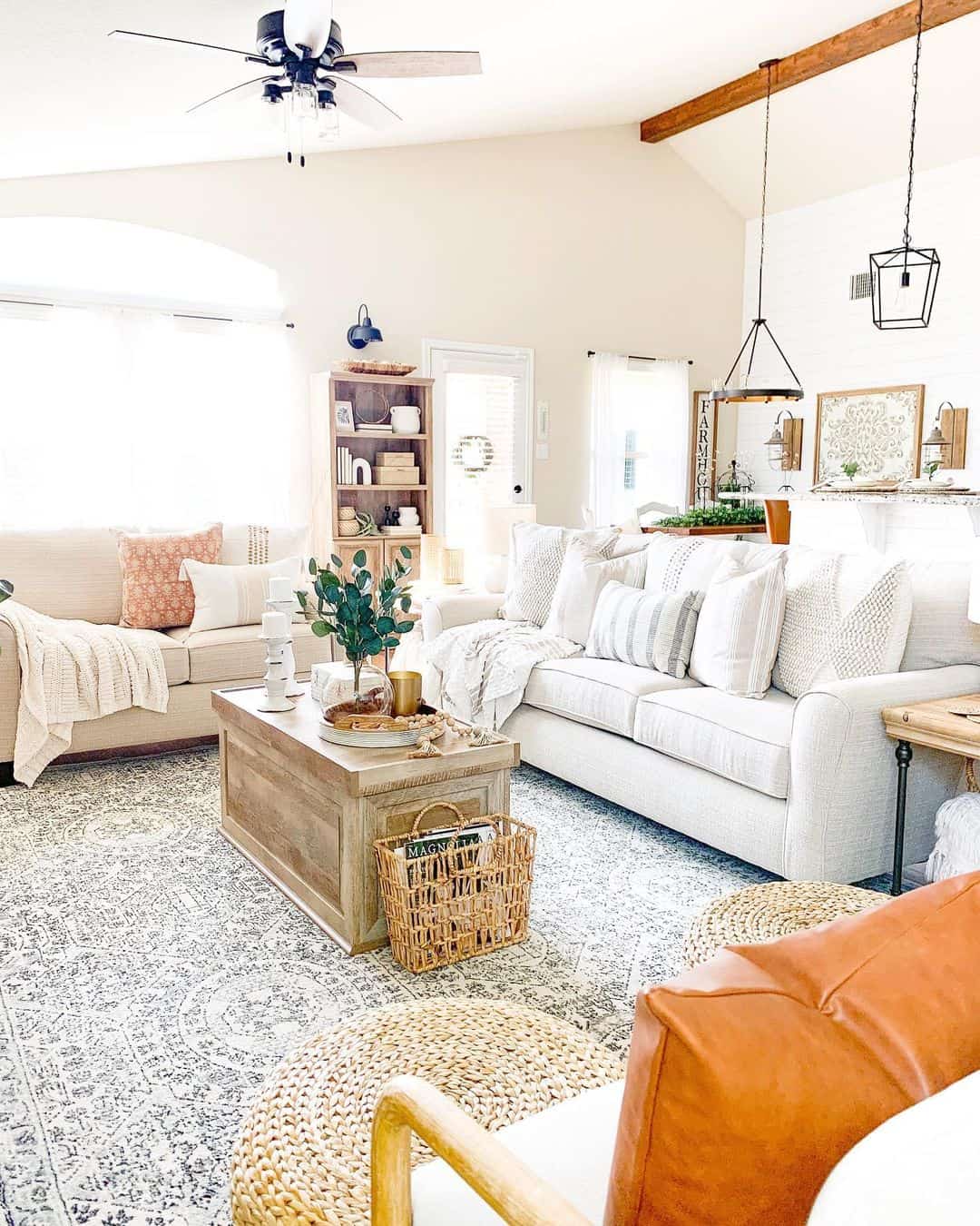 Farmhouse-inspired Boho Living Room Ideas - Soul & Lane