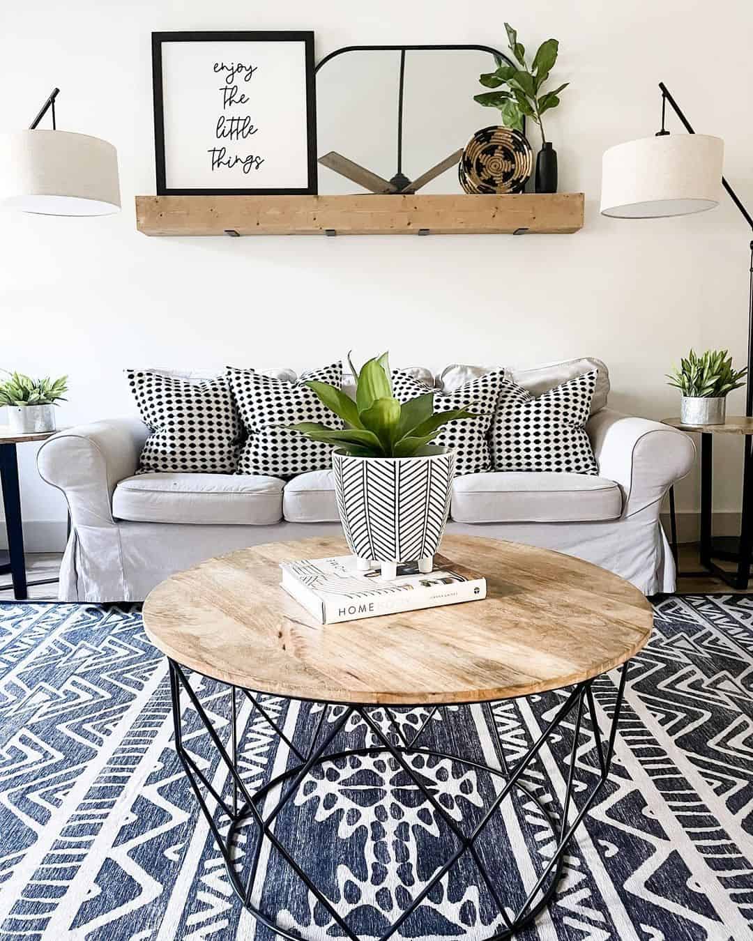 Hints of Greenery in Modern Farmhouse Lounge - Soul & Lane
