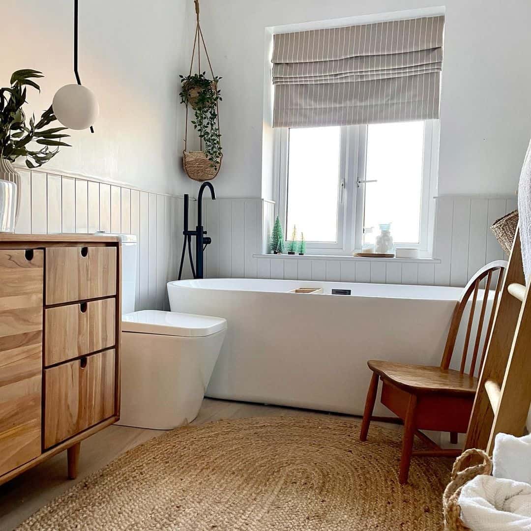 Light Gray Vertical Shiplap Bathroom Backsplash - Soul & Lane