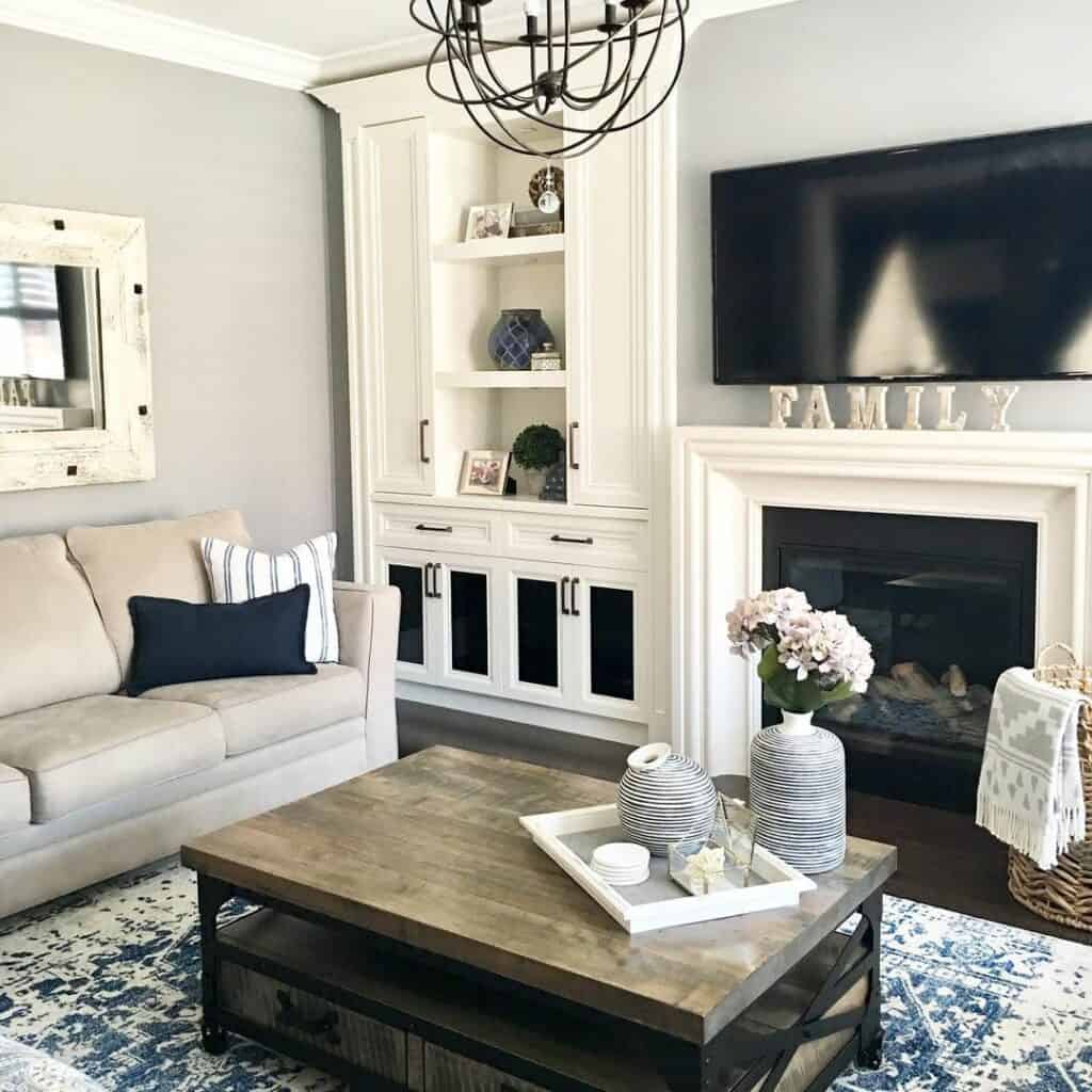 Light Gray Walls With With White Built-in Cabinets - Soul & Lane