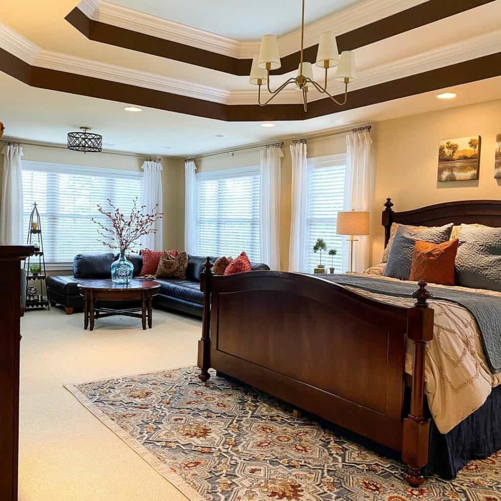 Luxury Master Bedroom WIth Tray Ceiling - Soul & Lane