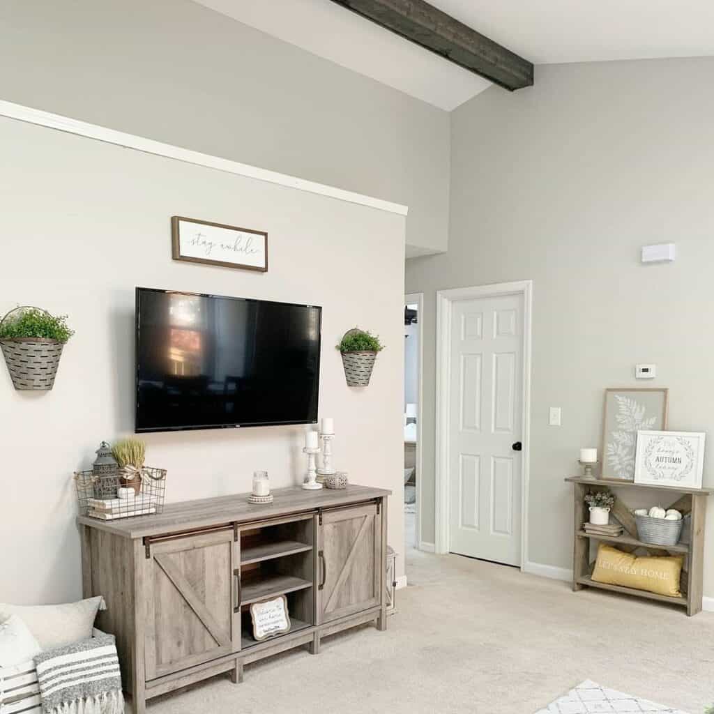 Modern Farmhouse TV Wall Layout Ideas - Soul & Lane