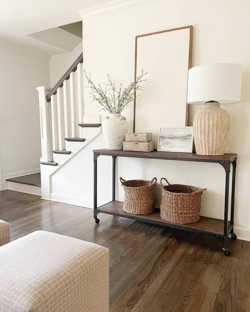 Organized Entryway With Wooden Console Table - Soul & Lane