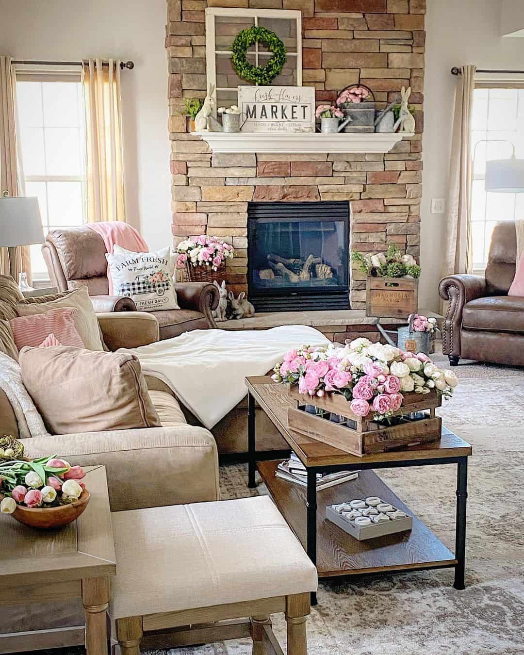 23 Pink Living Room Ideas For a Spectacular Farmhouse Home