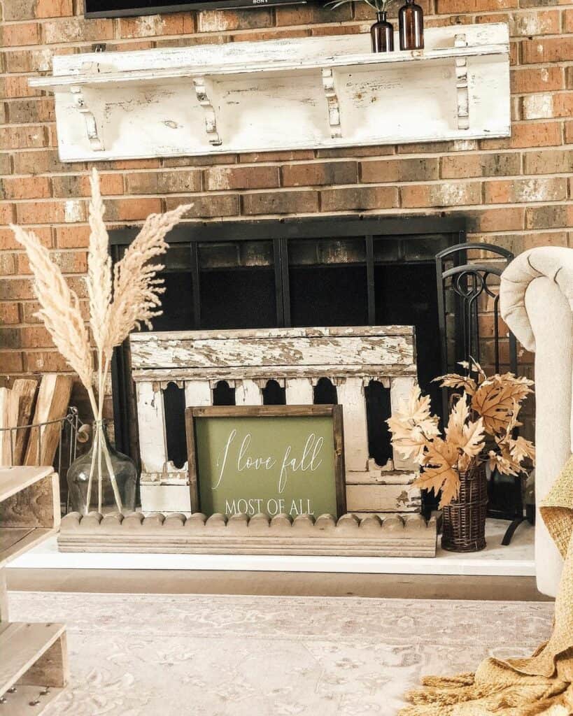 Rustic Brick-red Fireplace Décor Ideas - Soul & Lane