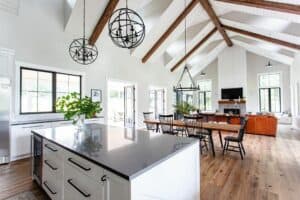 Shiplap Ceiling and Exposed Beams in Lounge - Soul & Lane