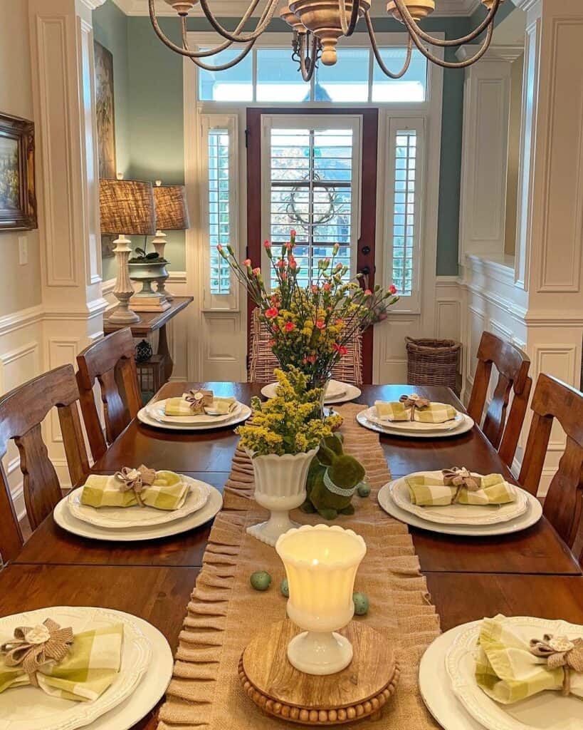 Simple Easter Table Décor With Tan Runner - Soul & Lane