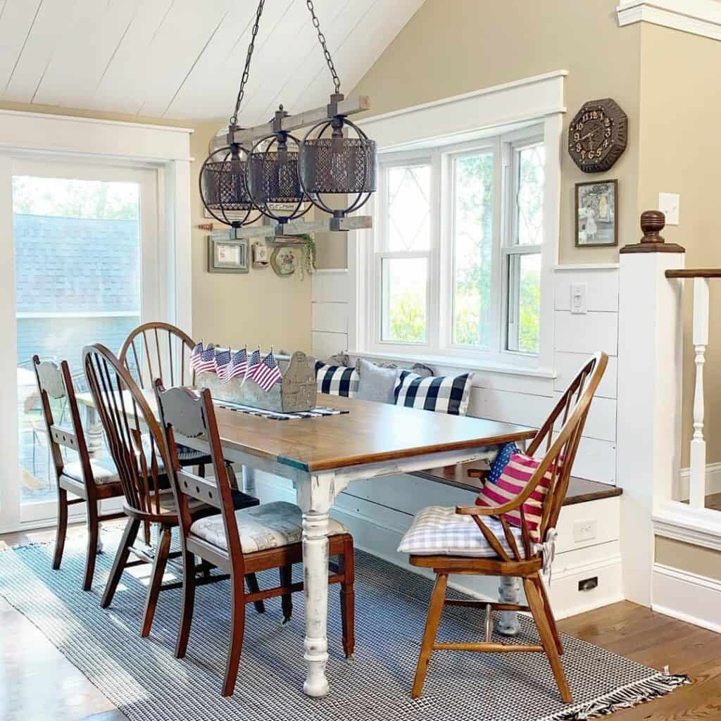 Simple White Trim in Farmhouse Dining Room - Soul & Lane