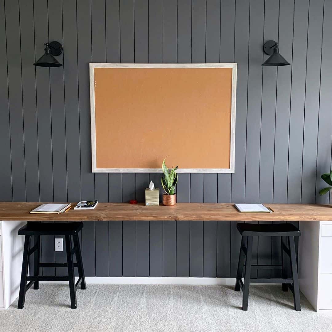 Vertical Shiplap Office Accent Wall - Soul & Lane