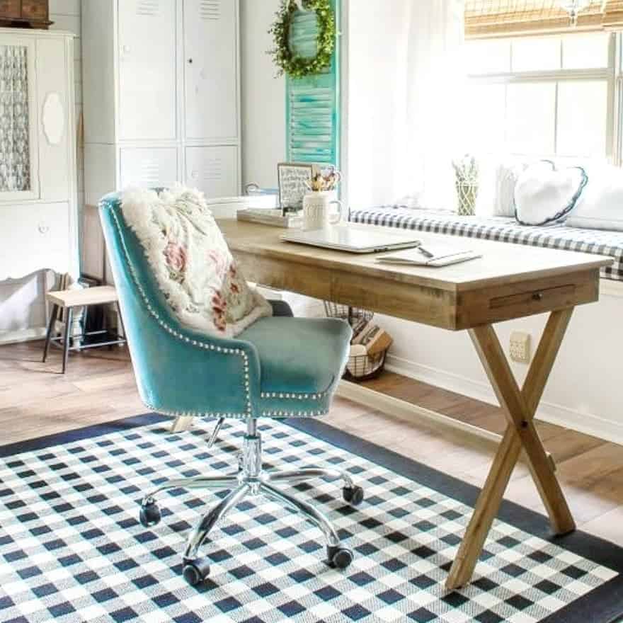 Vibrant Home Office With a Pop of Teal - Soul & Lane