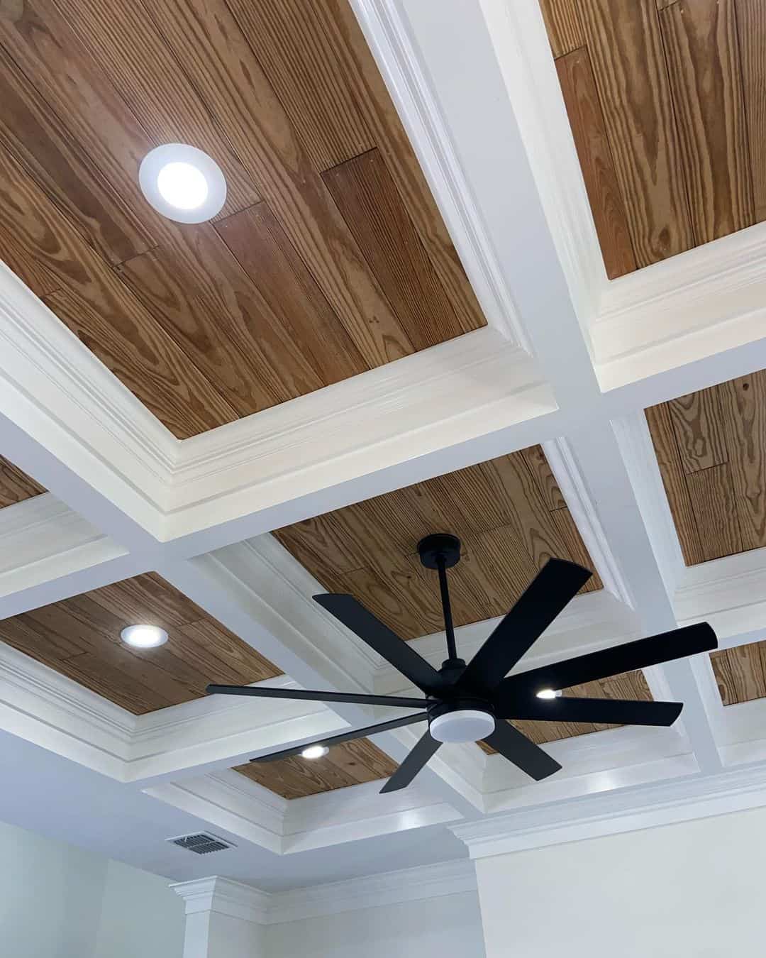 Warm Wood and White Coffered Ceiling - Soul & Lane