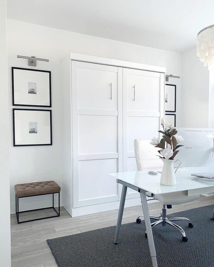 White Minimalist Home Office Ideas for Her - Soul & Lane