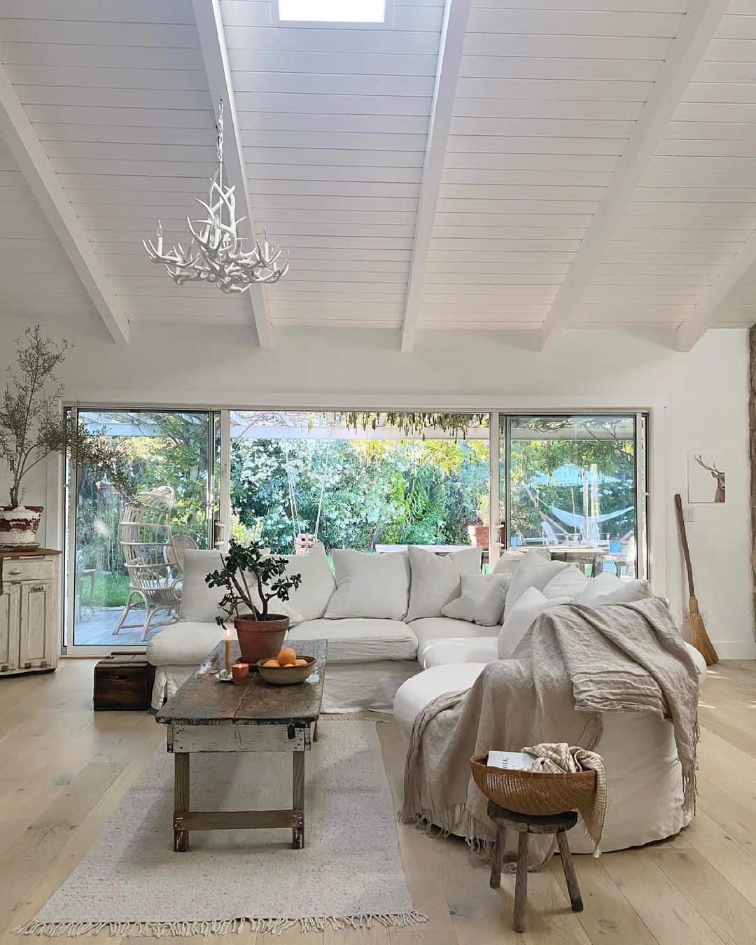 White Rustic Farmhouse-inspired Living Room Design - Soul & Lane