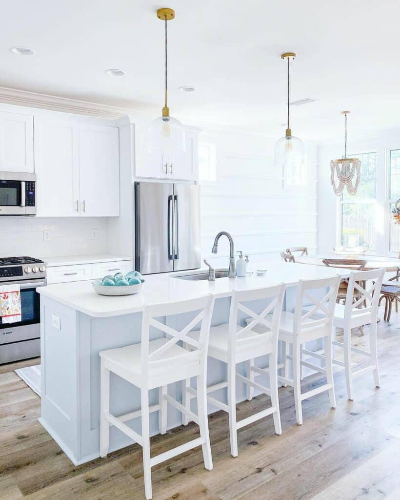 White and Blue Kitchen Island Ideas - Soul & Lane