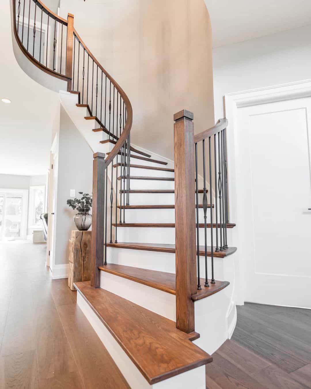 Winding Wood and White Staircase - Soul & Lane