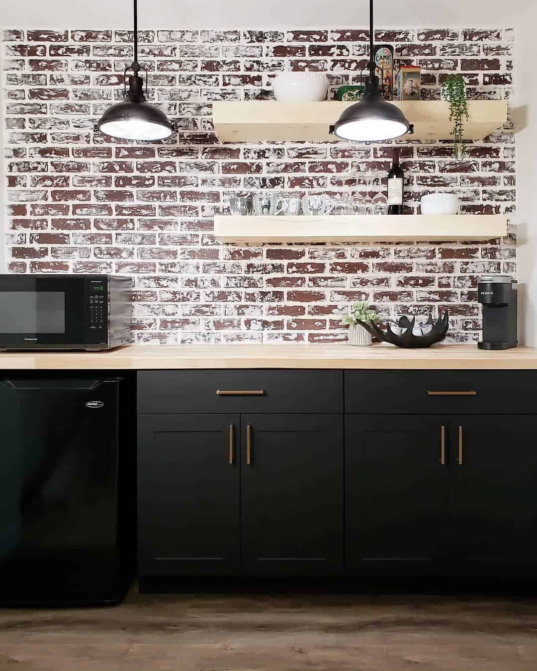 Black Lower Cabinets in a Rustic Kitchen - Soul & Lane