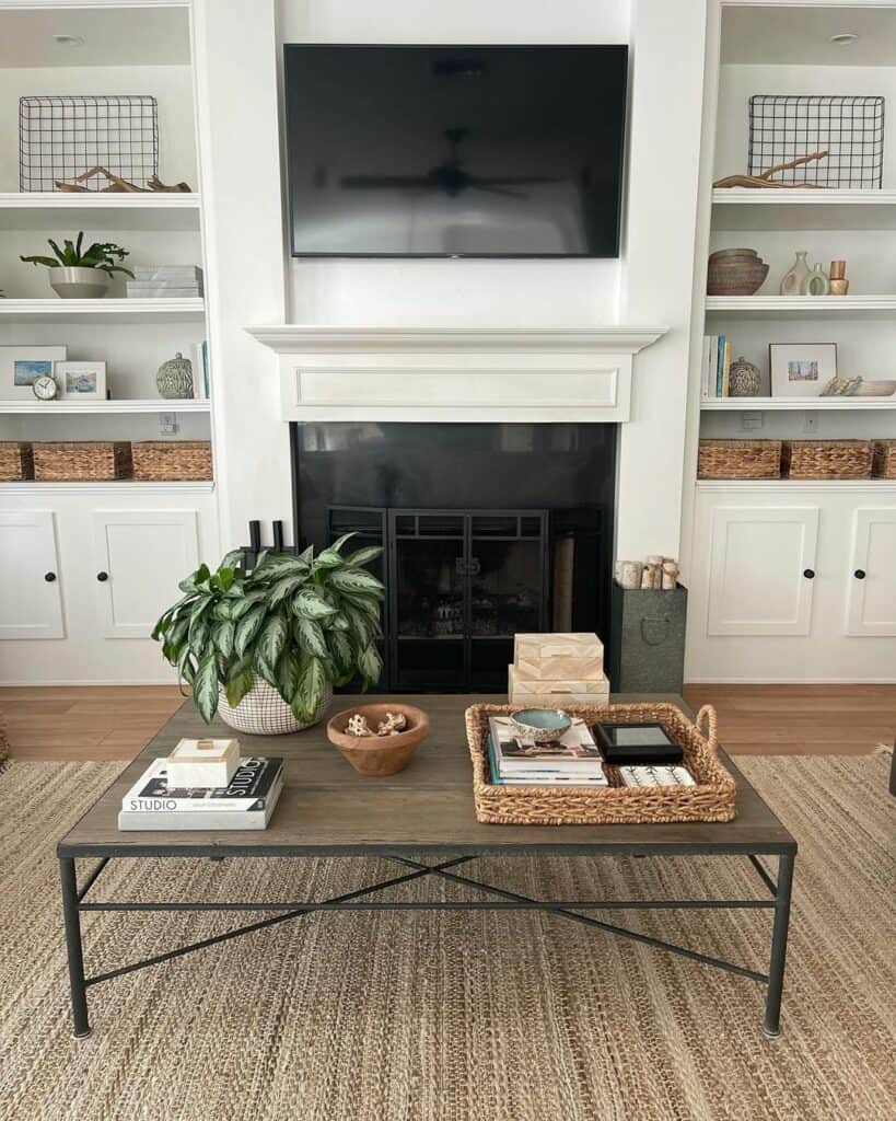 Decorating a Wood and Black Metal Coffee Table - Soul & Lane