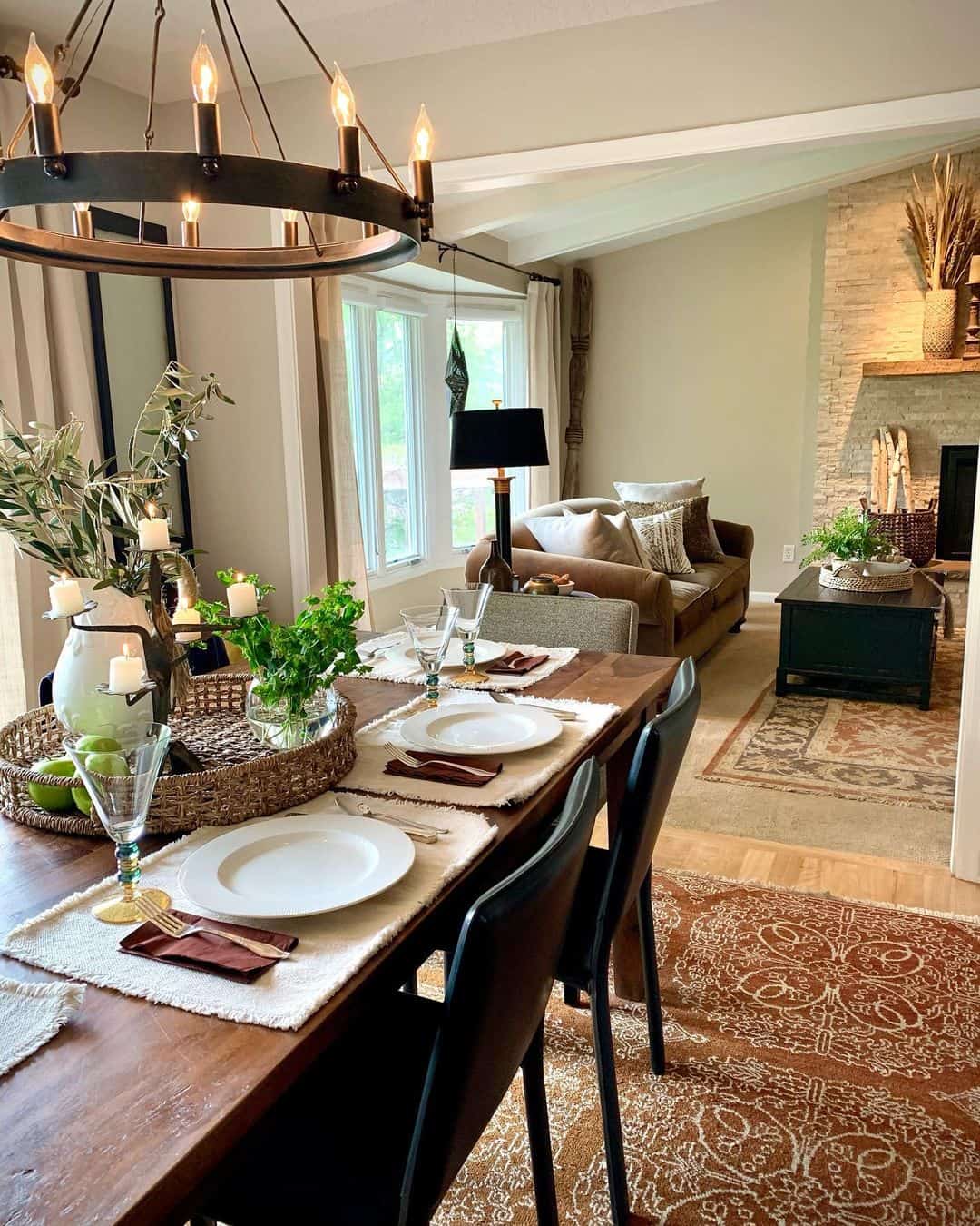 Eye-catching Tablescape Beneath a Copper Chandelier - Soul & Lane