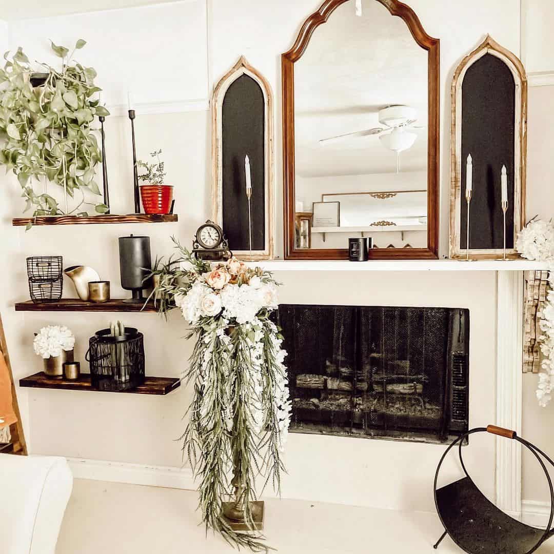 Monochromatic Decorations for a Farmhouse Fireplace - Soul & Lane