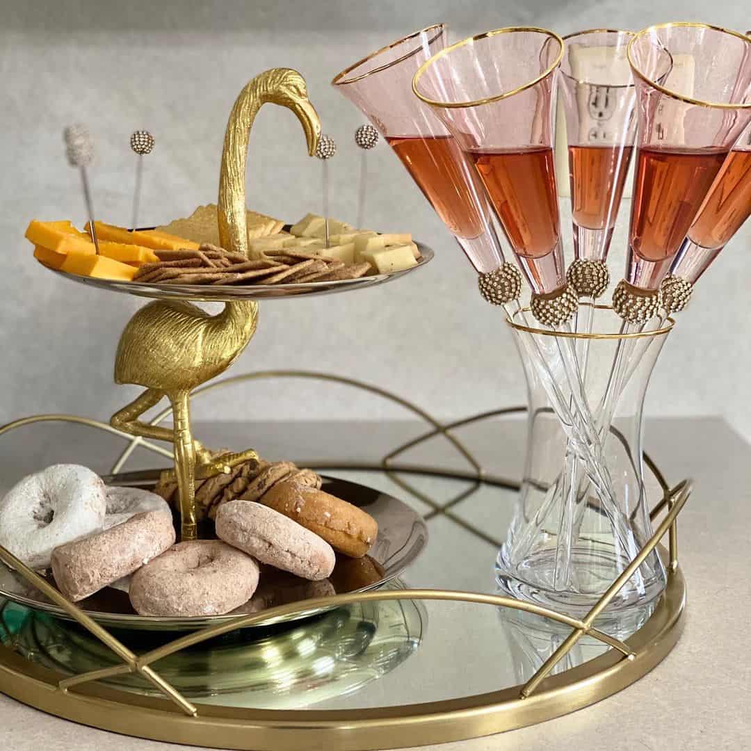 Brass Serving Tray With Flutes - Soul & Lane