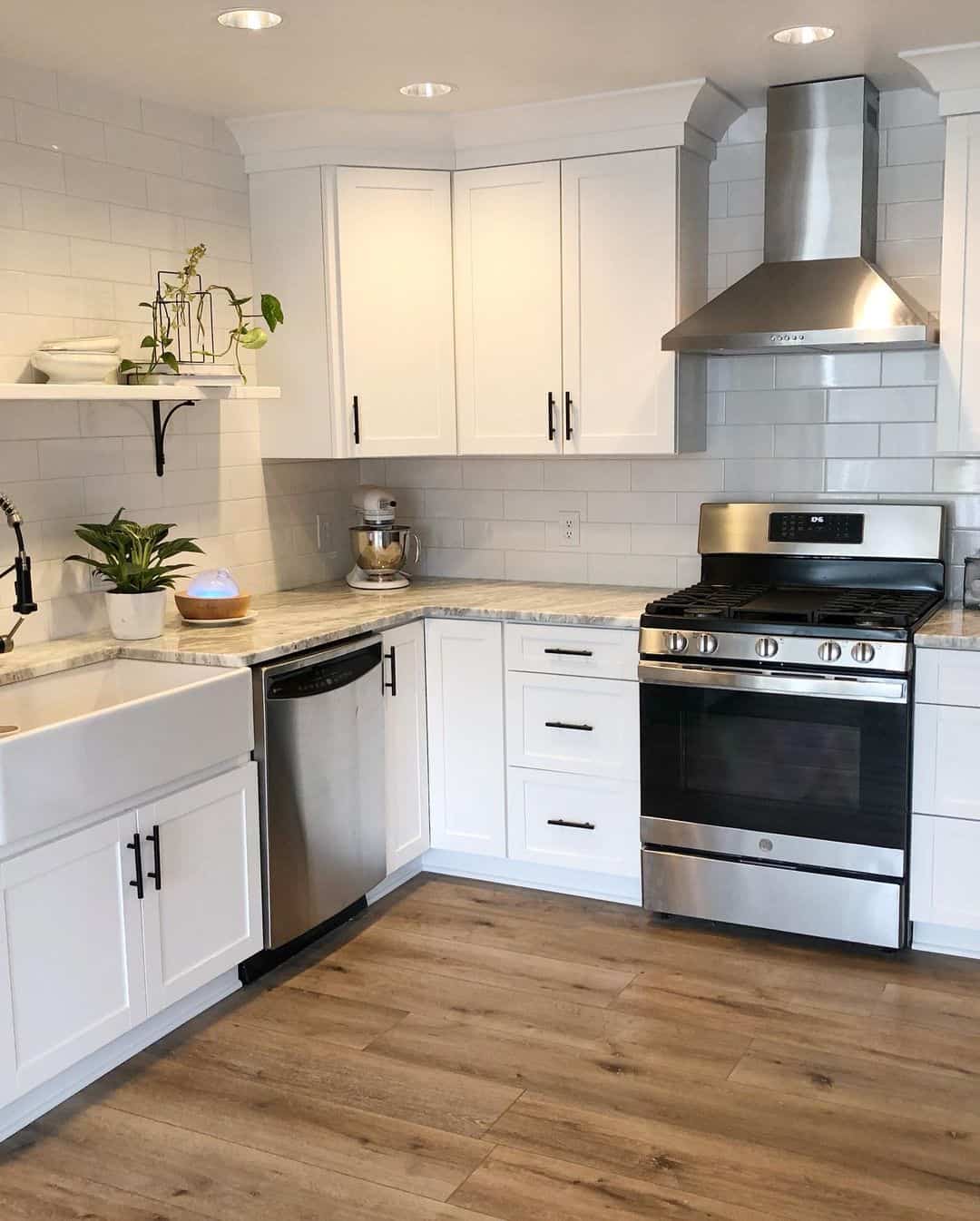 Bright White Functional Corner Kitchen - Soul & Lane
