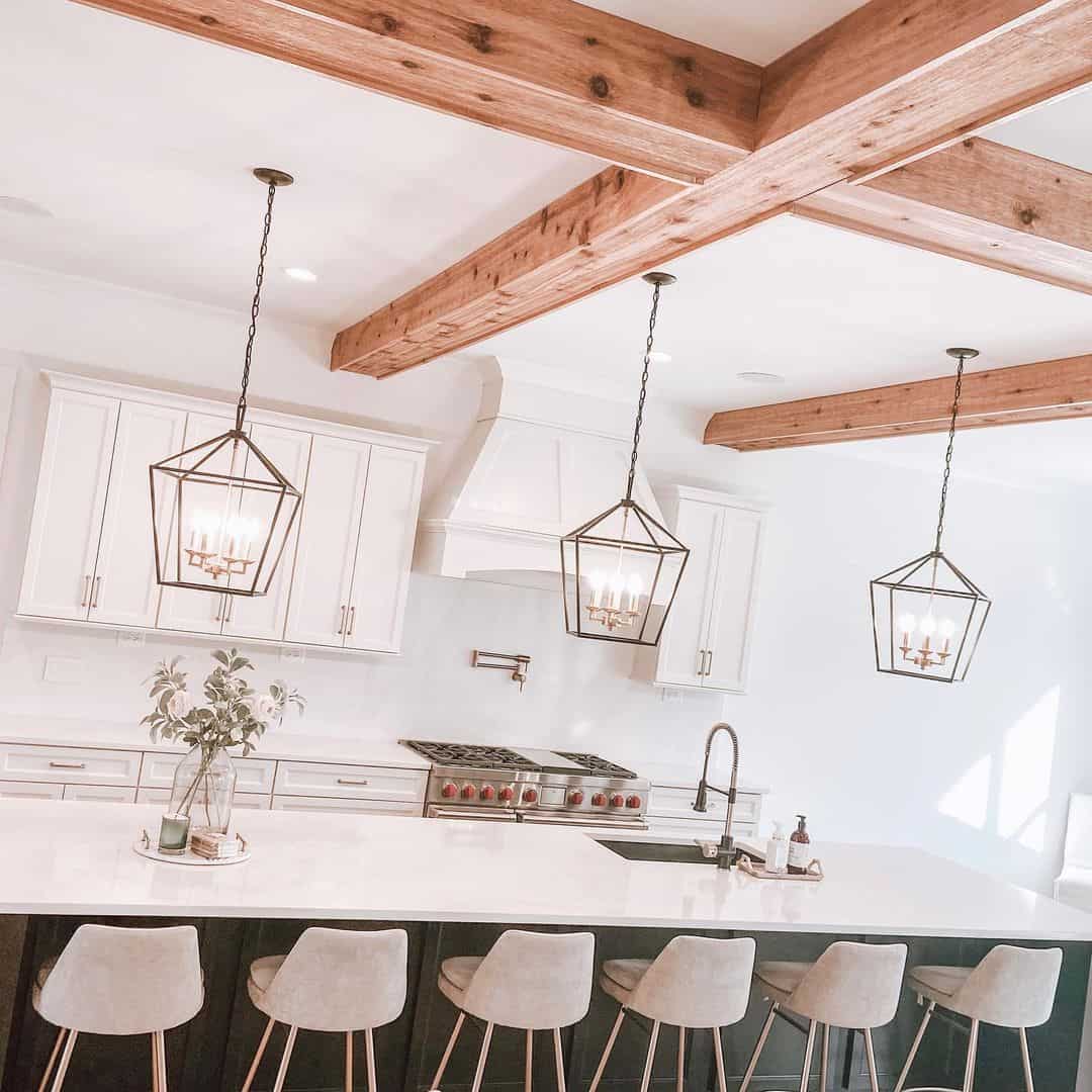 Coffered-style Ceiling With Wood Beams - Soul & Lane