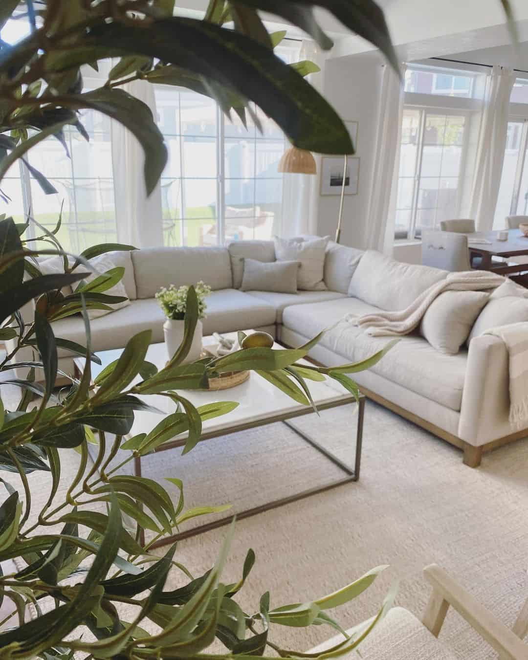 Elegant Living Room With Beige Sectional Sofa - Soul & Lane