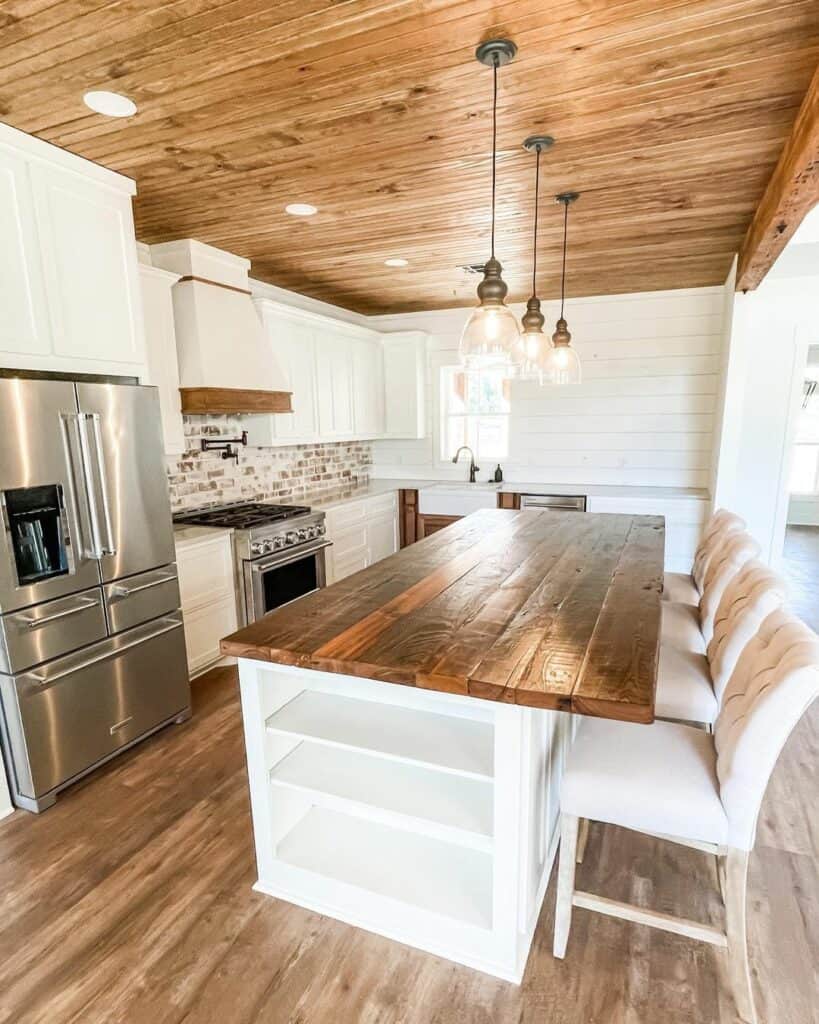 Lodge Style Kitchen With Natural Wood Ceilings - Soul & Lane