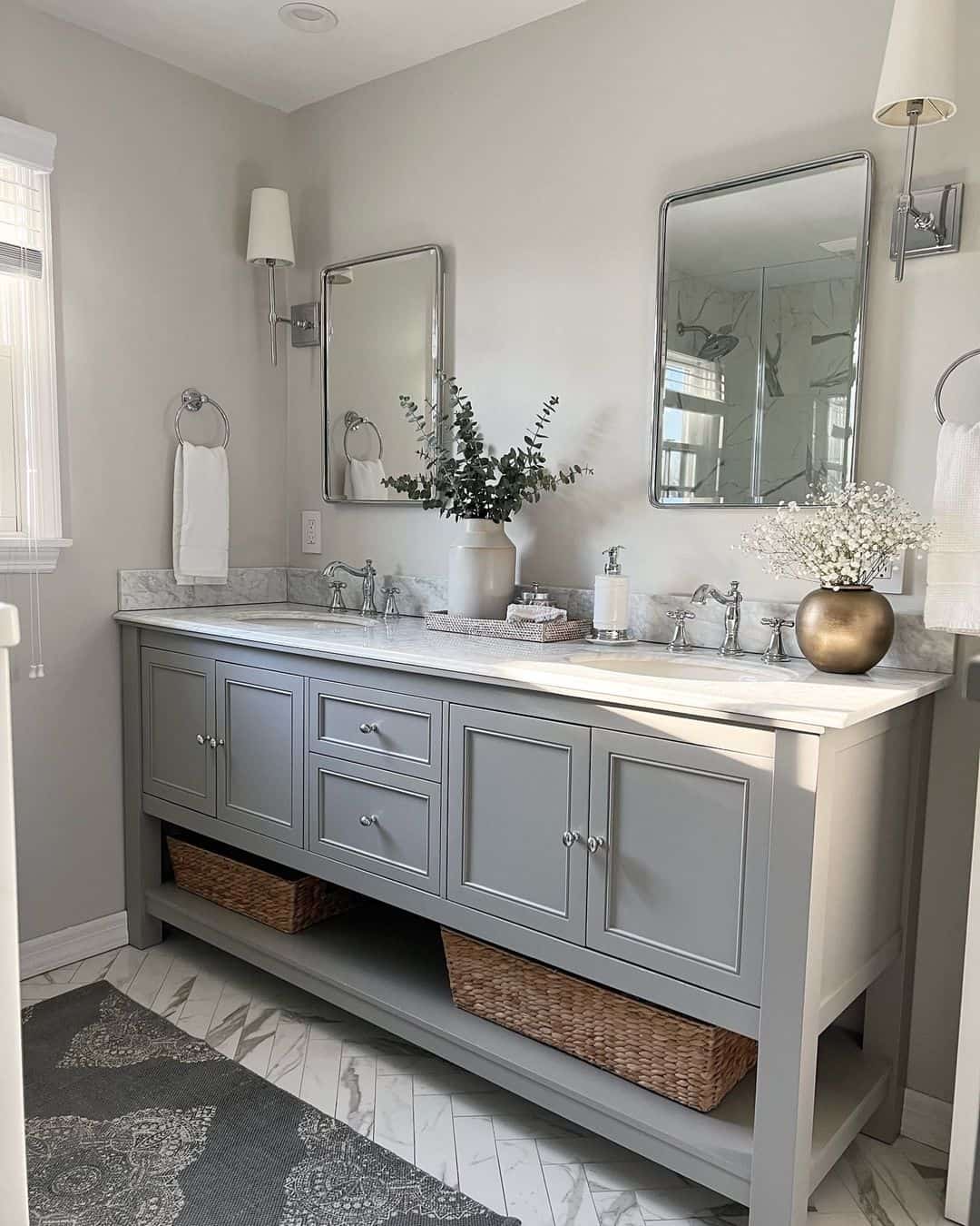 Modern Bathroom With Gray Cabinets - Soul & Lane