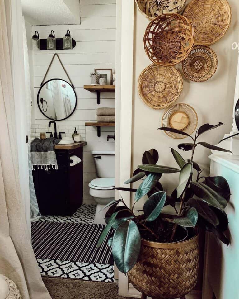 Monochromatic Farmhouse Powder Room Décor - Soul & Lane
