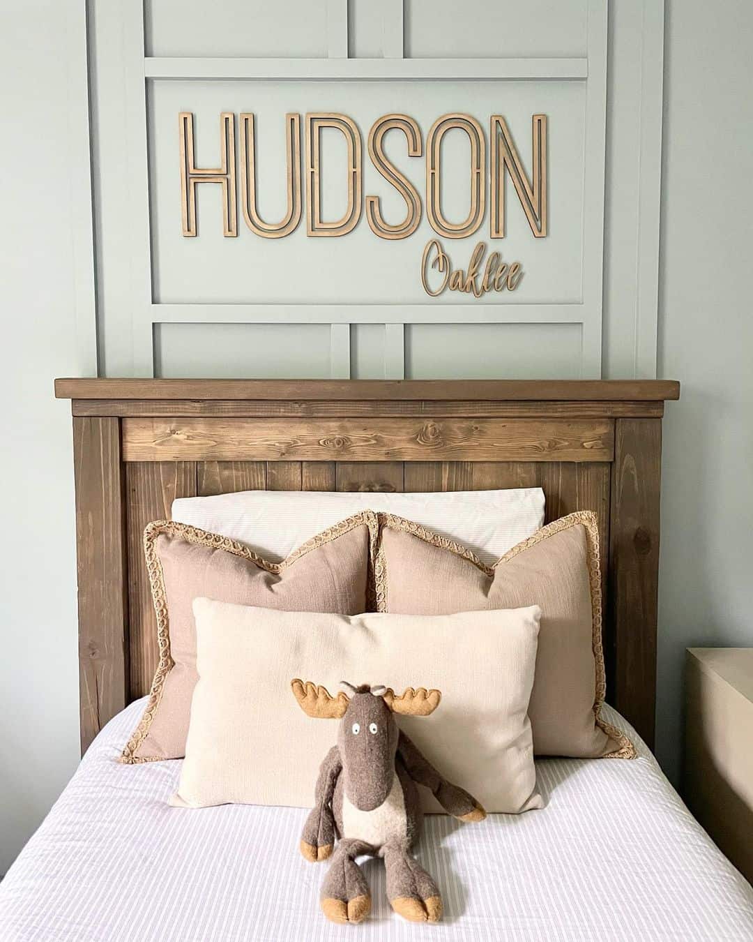 Sage Green Board and Batten Accents for a Modern Bedroom - Soul & Lane