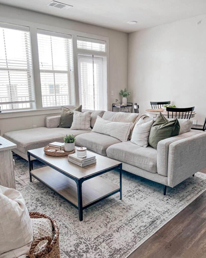 Small Living Room Layout With Gray Sectional - Soul & Lane